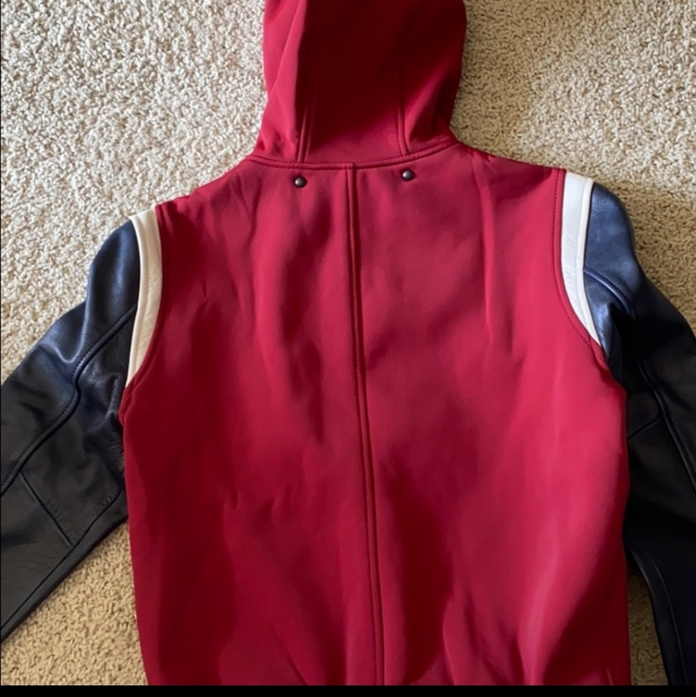 Marc Jacobs Leather Sleeve Varsity Jacket Women S - Gem